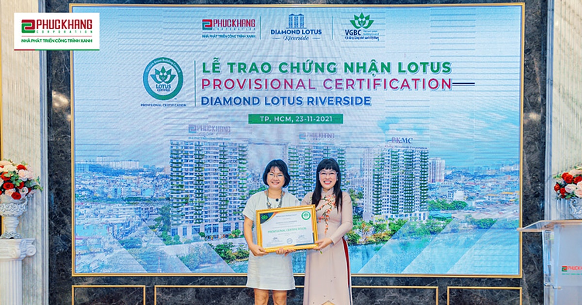 Diamond Lotus Riverside được trao chứng nhận Lotus Provisional ...