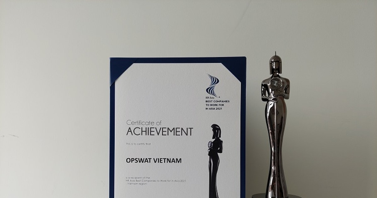HR Asia vinh danh OPSWAT Vietnam “Nơi làm việc tốt nhất châu Á năm 2021”