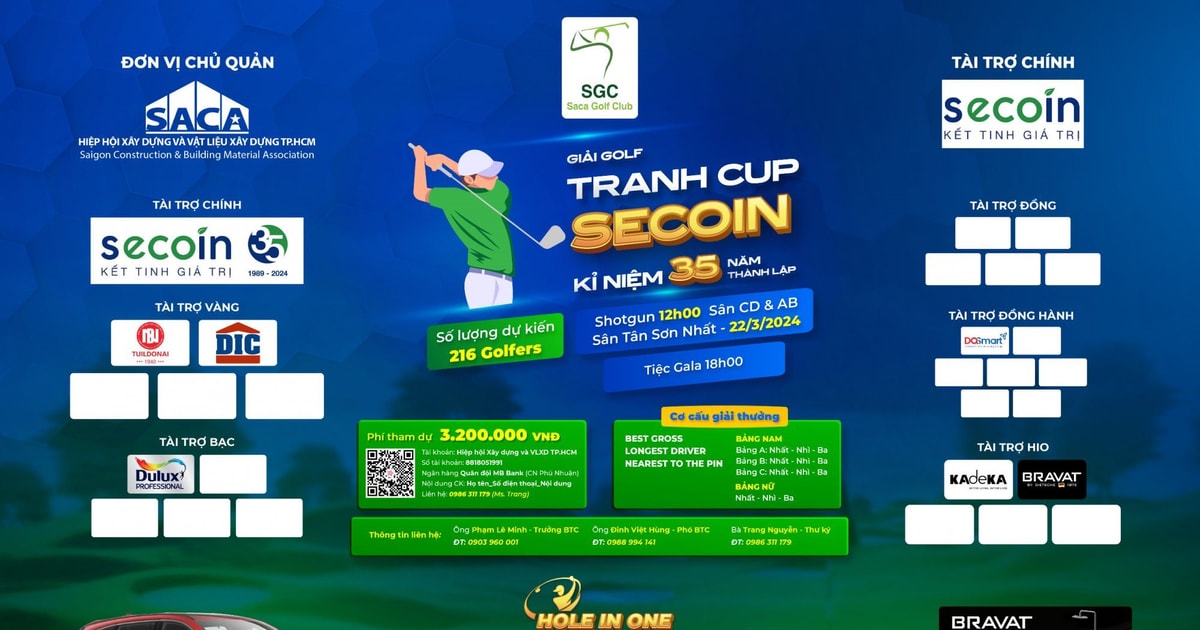 Câu lạc bộ Golf SACA tổ chức Giải Golf tranh Cup Secoin