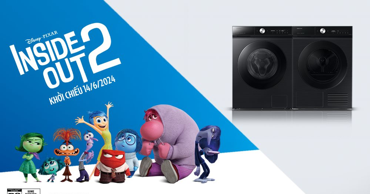 Máy giặt sấy Bespoke AI™ được truyền thông qua bộ phim “Inside Out 2”